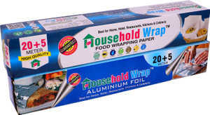 HHFOIL Combo of Household Wrap 25 Mtr Butter Paper And 25 Mtr Aluminum ...