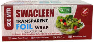 Swacleen 600 MTR Cling Film Roll | Food Covering Transparent Foil ...
