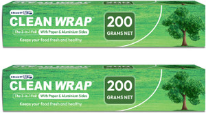 Cleanwrap 200 Grams 2-in-1 Aluminium Foil & Paper (Pack of 2), Keeps ...