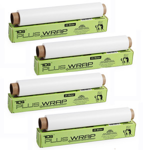 TDS PLUS WRAP 25 Meter Food Wrapping Butter Paper (White, Pack 4 ...