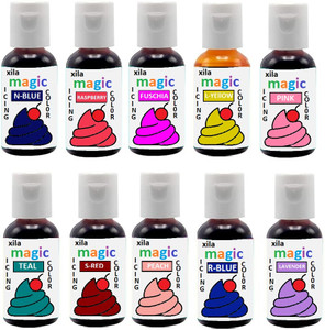 Xila Magic Icing Color Edible Food Colouring Set Of 10 Multicolor Price ...