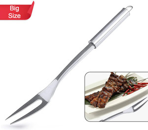 HFX Stainless Steel BBQ Roast Meat Fork Stainless Steel Roast Fork ...