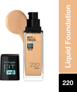 MAYBELLINE NEW YORK Fit Me Matte+Poreless Liquid Foundation (With Pump ...