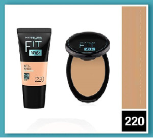 MAYBELLINE NEW YORK Fit Me Foundation Tube, 220 + Fit Me Compact Powder ...