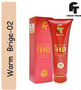 face tech Ultra HD Invisible Cover Foundation With SPF 30 Foundation ...