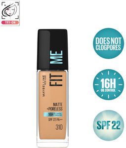 MAYBELLINE NEW YORK Fit Me Matte+Poreless Liquid Foundation (With Pump ...