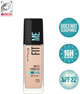 MAYBELLINE NEW YORK Fit Me Matte+Poreless Liquid Foundation (With Pump ...