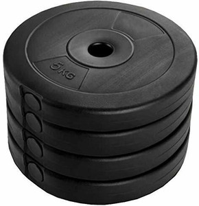 FIT & FITNESS 20 kg PVC weight plates 5kg X 4pc use all type rods and ...