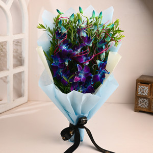 Fresh Live Flower Bouquet of 3 Blue Flowers Fresh Fresh Live Flower ...