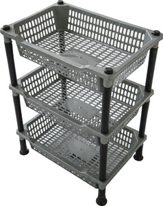 VM BOND Kitchen Rack Plastic 3 Layer Multipurpose Shelf Stand Basket ...