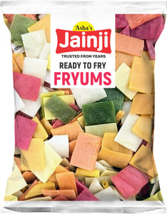 jainji Homemade Ready to Fry Fryums Multicolor Square Papad for kids ...