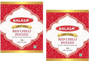 balasa RED CHILLI POTATO 400GMS Papad - Pack of 2 (Pack of 2) Price in ...