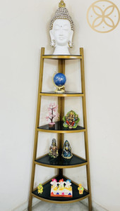 luxebia METAL GOLD POWDER CORNER SHOWPIECE STAND Shelf Tray|Cup Hanger ...