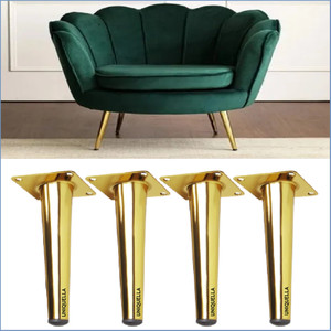 uniquella 8 Inch Glossy Gold Steel Sofa Couch Furniture Legs 4 Pcs ...