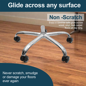 mPower Steel Chrome Spider Base with Twin Caster (Alloy 100% Nylon ...