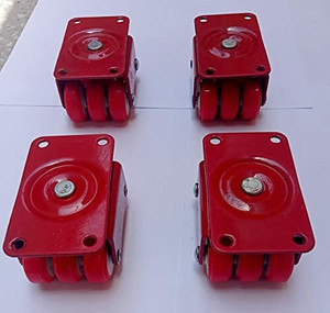 castersman Sixer Wheel PU Red Caster - Heavy Duty 360 Degree Revolving ...