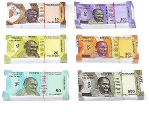 4GX Combo (11 Each x 6=66 Nakli Note) Playing Indian Currency Notes for ...