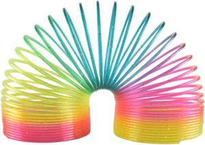 BLC Rainbow Circle Folding Plastic Spring Colorful Slinky Neon Plastic ...