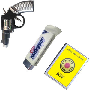 PTCMart Electric shock prank gag toy gun chocolate matchbox combo of 3 ...