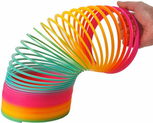 YuNiesto Extra Bouncy and Stretchy Rainbow Colour Spring Spring Gag Toy ...