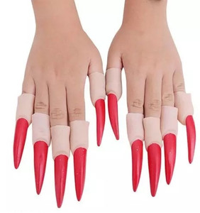 MADDYGROUP Fake Fingers Nails Set Halloween Masquerade 10 Piece Fingers ...