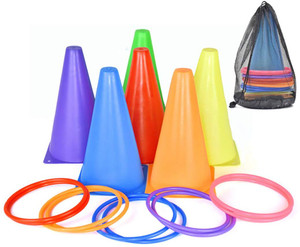 LYGER Creative Soft Ring Toss Game Cones with Rings-Cone Marker( SET OF ...