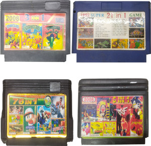 PTCMart 8bit videogame cassette 4- 2008-3in1-1992-21in1-76in1-6in1-2008 ...