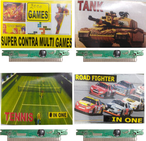 PTCMart 8 bit video game cassette of 4 Contra 2000- tank-tennis ...