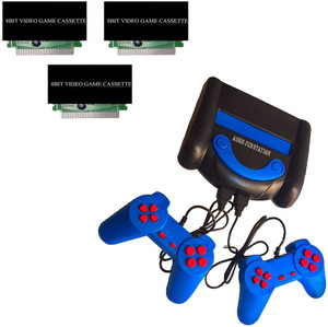 PTCMart fun station 8bit TV video game console & 3 cassettes with ...