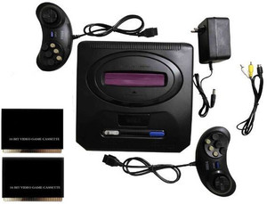 PTCMart sega 16bit extra 2 cassettes TV video game console & inbuilt ...