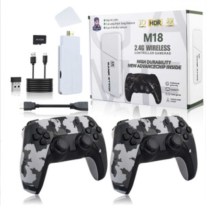 Playtastic M18 4K Ultra HD Game Stick 64 GB with 2 Wireless Controllers ...