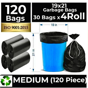 SARA GARBAGE BAG MEDIUM 19X21 PACK OF 4 120 GARBAGE BAGS Medium 15 L ...