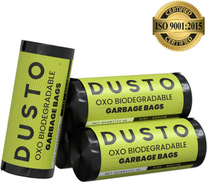 DUSTO Biodegradable Garbage Bags BLACK - 19 x 21 inch Medium 120 L ...
