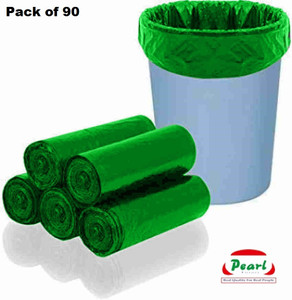 PEARL LUXURY Garbage / Dustbin Bags Medium 90 Bags (30 Bags×3 Rolls ...
