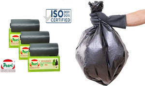 PEARL LUXURY Garbage Bags Large 60 Bags ( 15 Bags × 4 Rolls ) For Wet ...