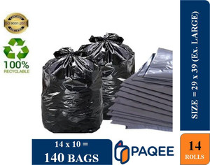 PAQEE Biodegradable Garbage Bag-29x39 Inch,10 per Roll, Ex. Large (110 ...