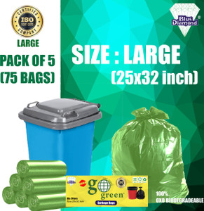 Blue Diamond Dustbin / Trash Biodegradable 5 Rolls (25 X 32 Inch) Large ...