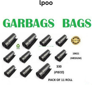lpoo OXO-BIODEGRADABLE GARBAGE BAGS BLACK Medium SIZE 19X21 PACK OF 11 ...