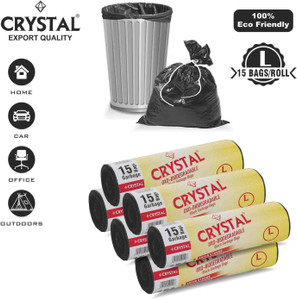 CRYSTAL Biodegradable on Roll 24 x 32 Black - 15 Pcs x 6, Large 45 L ...