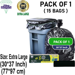 Blue Diamond Heavy Duty Black XL Garbage Bags 30x37 Inches Extra Strong ...