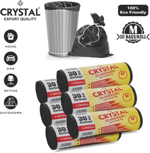 CRYSTAL Biodegradable on Roll 19 x 21 Black - 30 Pcs x 6, Medium 25 L ...