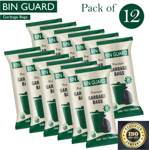 BIN GUARD Garbage Bag 30 Bag X 12 Roll Medium 15 L Garbage Bag Pack Of ...
