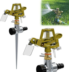 Zorbes Rotating Water Sprinkler Zinc Alloy Metal Rod Standalone 360 ...