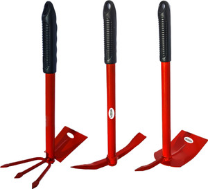 VIZORA Heavy Duty Set of 3 - Pickaxe and Hand Hoes with 1 and 3 Prongs ...
