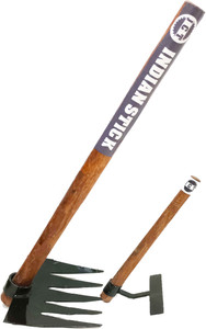 JCT AGRICO IRON RAKE WITH WOODEN HANDLE 70CM & MINI HOE WEEDING RAKE ...