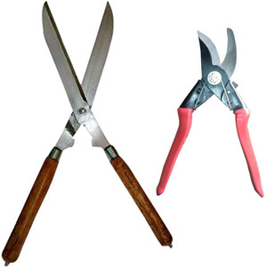 ERIN Hedge Shear with Wooden Handle, with German Cutter Garden Tool Kit ...