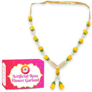 Bhakti Lehar ( 16 Inch ) Yellow Rose Mala Garland for Photo Frame ...