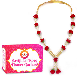 Bhakti Lehar (Size: 16 Inch) l Red Rose Mala for Photo Frame |Handmade ...