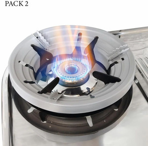 Piru SILVER Gas Stove Stand Gas Saver Jali Ring Fire & Windproof-PACK-2 ...