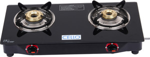 CELLO Regal 2 Burner Black Gas Cooktop,Toughened Glass, ISI Certified ...
